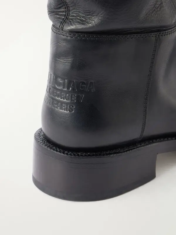 Balenciaga Motor Leather Knee-high Boots