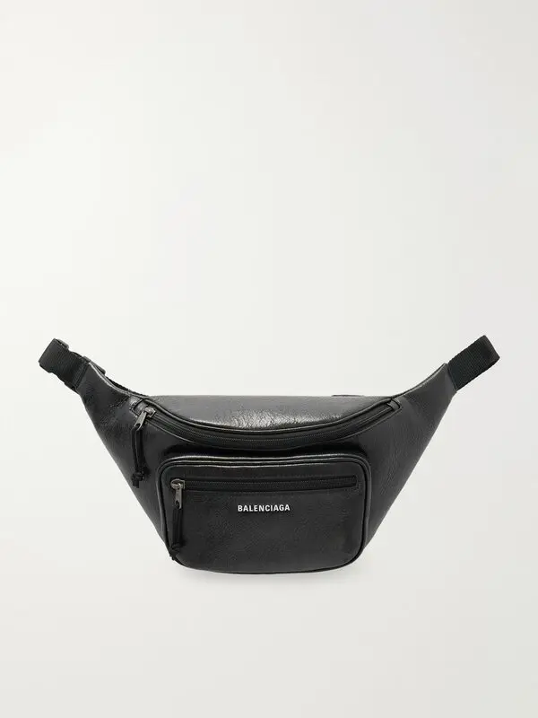 Balenciaga Explorer Textured-leather Belt Bag - Black