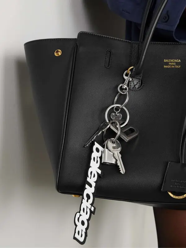 Balenciaga Paloma Leather And Silver- And Gold-tone Keyring