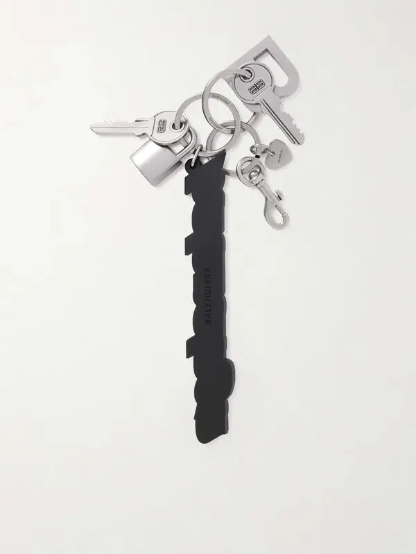 Balenciaga Paloma Leather And Silver- And Gold-tone Keyring