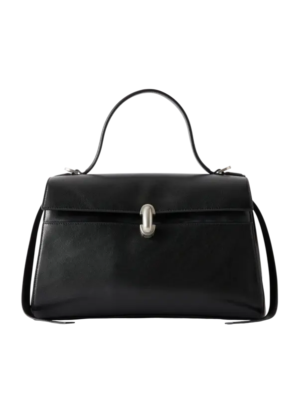 Savette Soft Symmetry Leather Top Handle Bag - Black