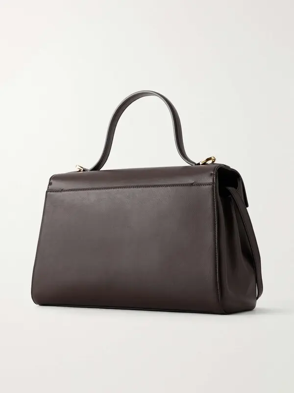 Savette Soft Symmetry Leather Top Handle Bag - Dark Brown