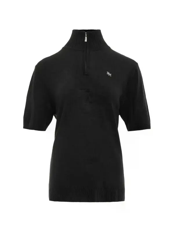 Rally Movement Half-zip Short-sleeve Sweater - Black