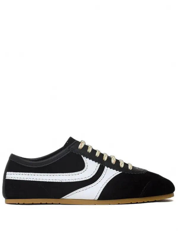 Dries Van Noten Suede And Leather Sneakers /white - Black