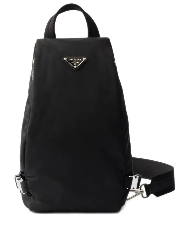 Prada Backpack In Re-nylon And Saffiano Leather - Black