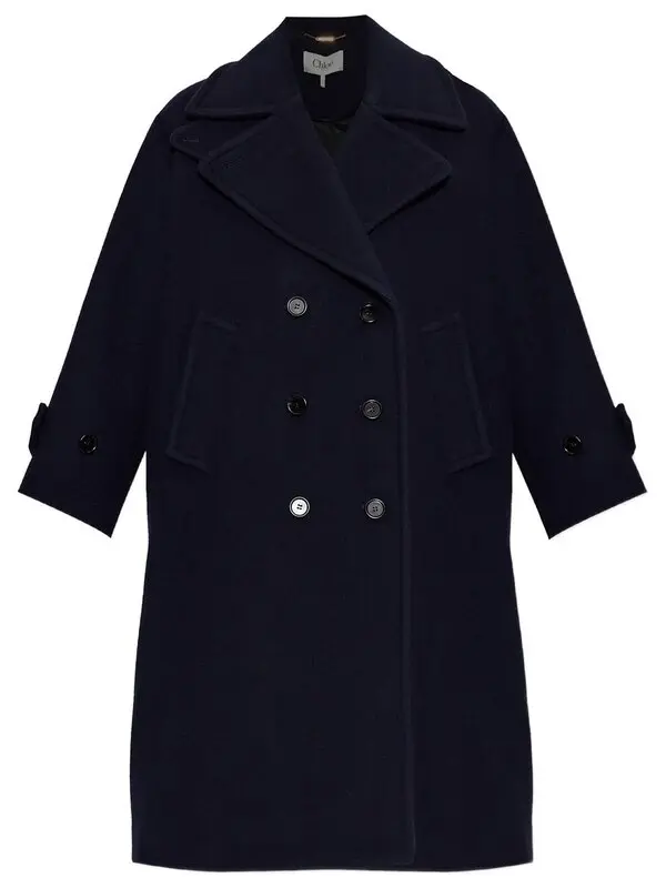 Chloé Oversized Double-breasted Long Wool Coat