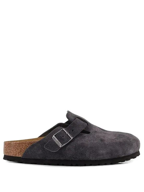 BIRKENSTOCK Boston Mule In Charcoal Suede - Grey