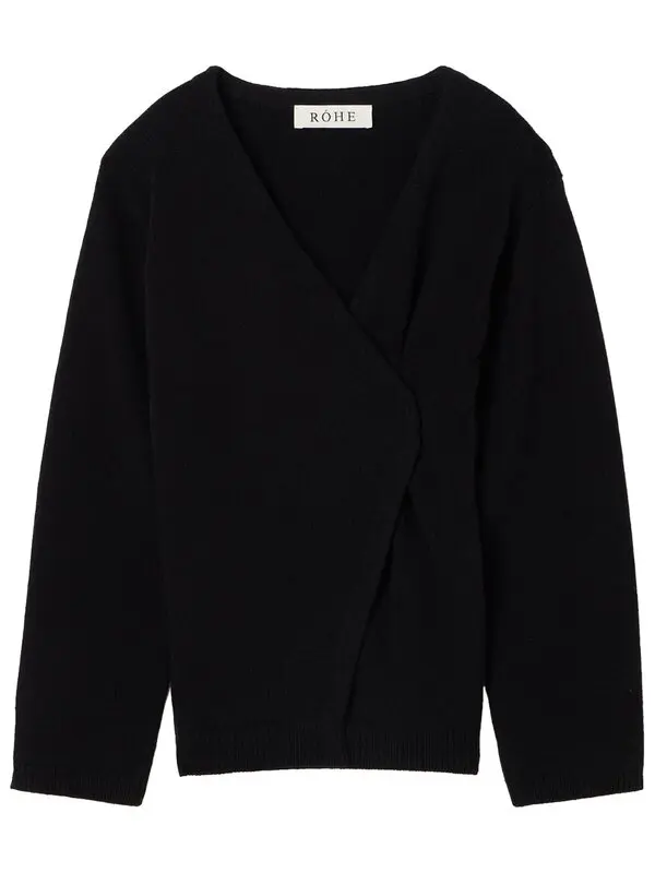RÓHE Wrap Cardigan With Exposed Shoulders