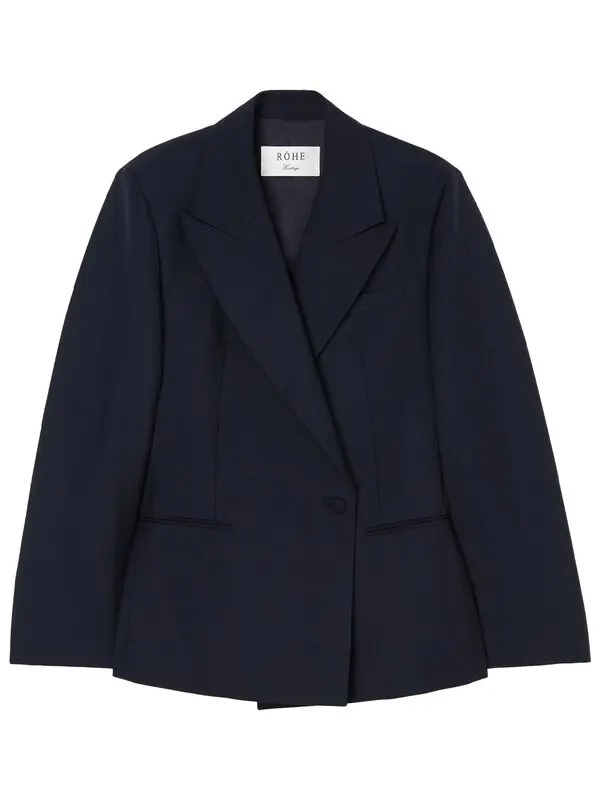 RÓHE Hourglass Blazer In Navy Wool