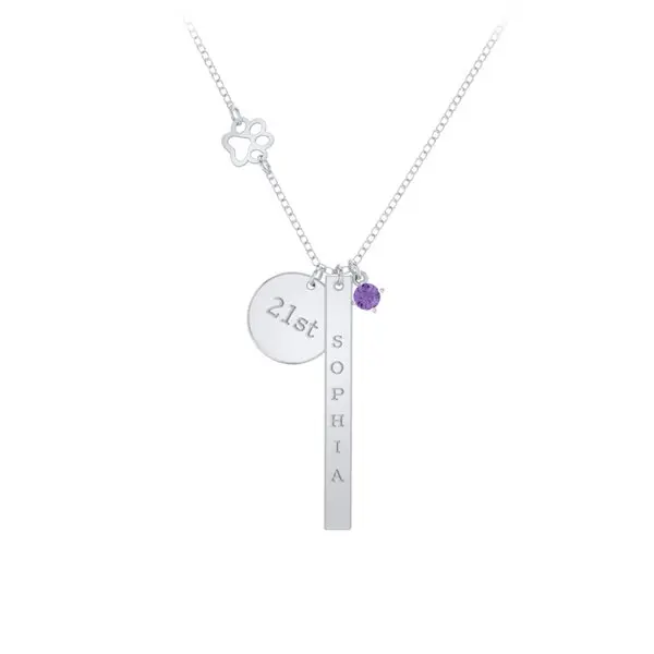 Jewlr Milestone Necklace With Paw Charm