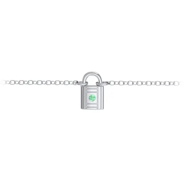 Jewlr Padlock Anklet With Accent Stone