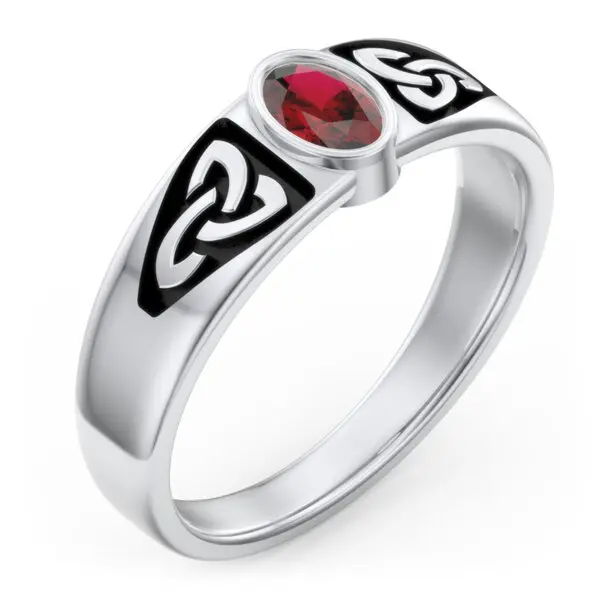 Jewlr Trinity Knot Ring With Oval Stone