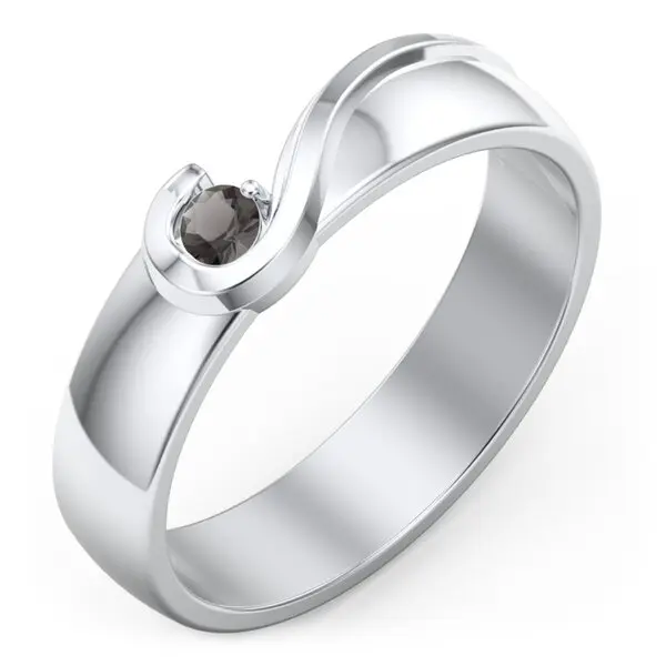 Jewlr Half Heart Ring With Birthstone