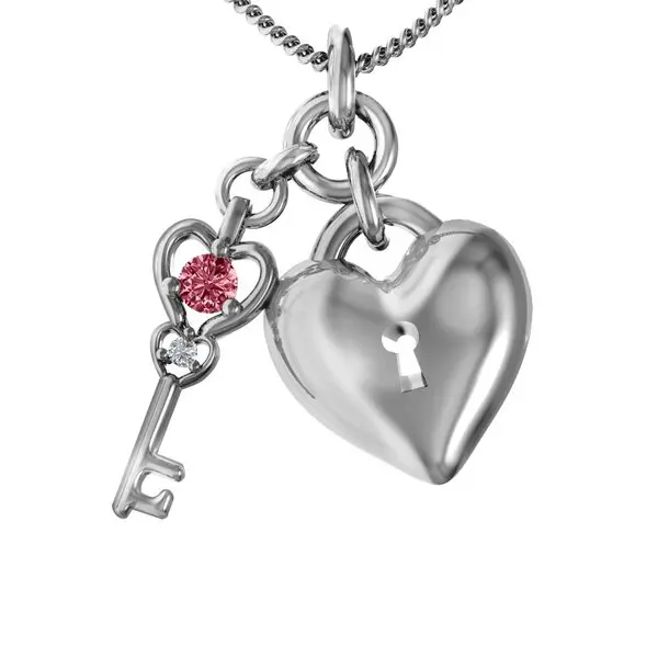 Jewlr Treasured Heart With Key Pendant