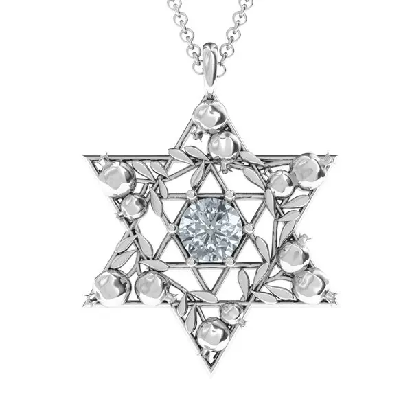 Jewlr Pomegranate Branch Star Of David Pendant