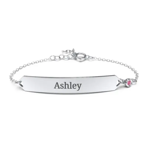 Jewlr Engravable Classic Bracelet With Birthstone