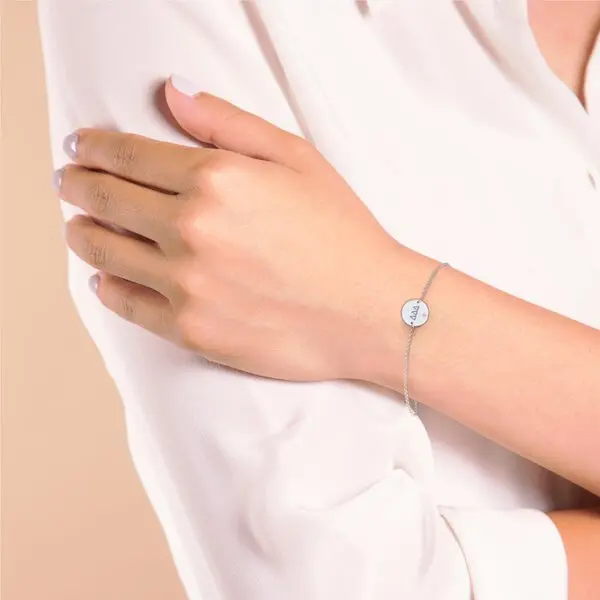 Jewlr Engravable Disc Sorority Bracelet With Accent Stone