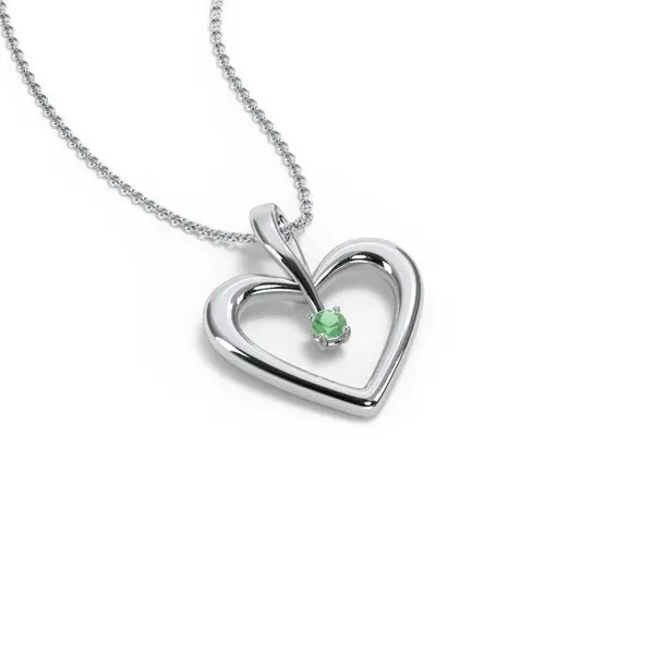 Jewlr Single Stone Heart Pendant