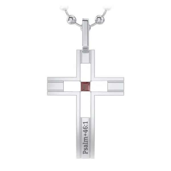 Jewlr Engravable Cut-out Silver Cross Pendant