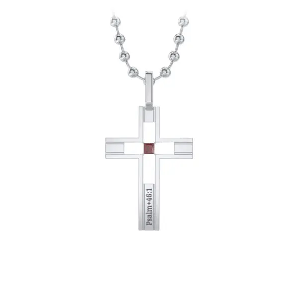 Jewlr Engravable Cut-out Silver Cross Pendant