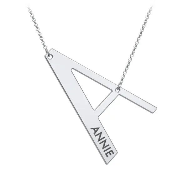 Jewlr Engravable Asymmetrical Initial Necklace A