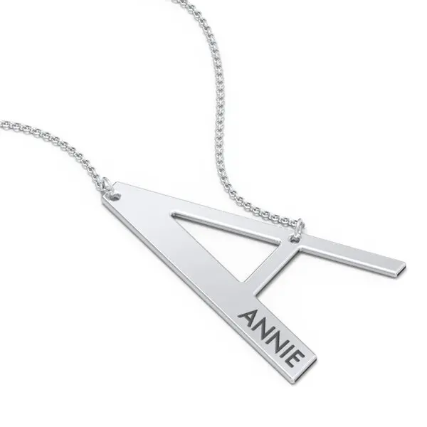 Jewlr Engravable Asymmetrical Initial Necklace A