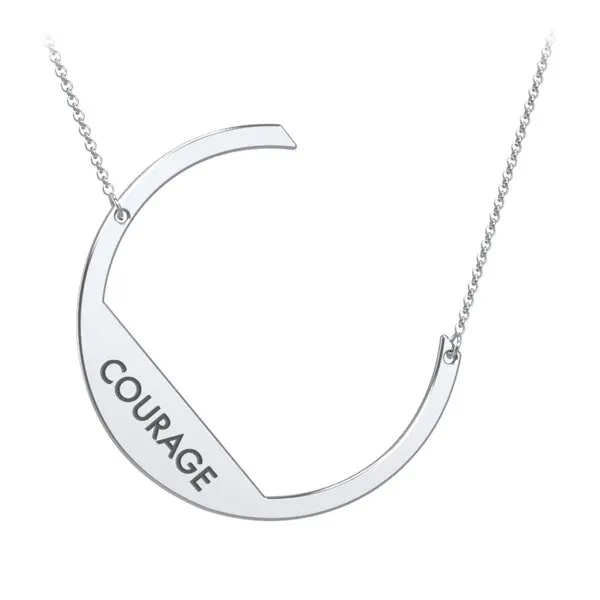 Jewlr Engravable Asymmetrical Initial Necklace C