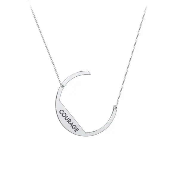 Jewlr Engravable Asymmetrical Initial Necklace C