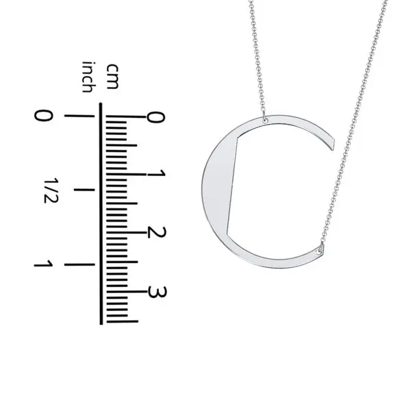 Jewlr Engravable Asymmetrical Initial Necklace C