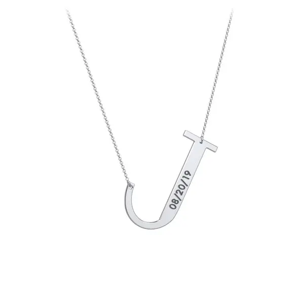 Jewlr Engravable Asymmetrical Initial Necklace J