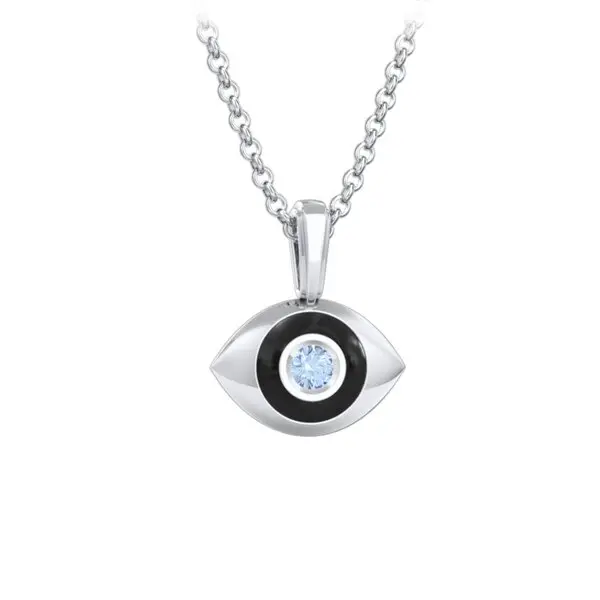 Jewlr Engravable Evil Eye Gemstone Necklace With Cold Enamel