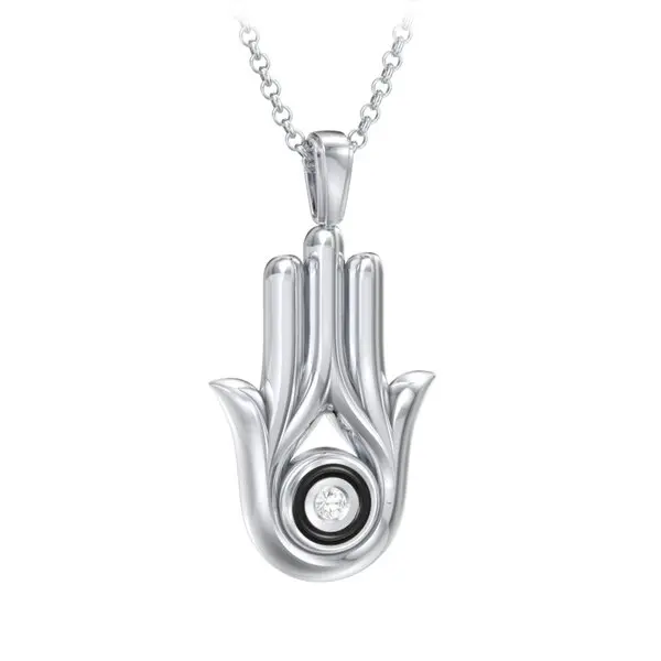 Jewlr Hamsa Necklace With Gemstone & Cold Enamel