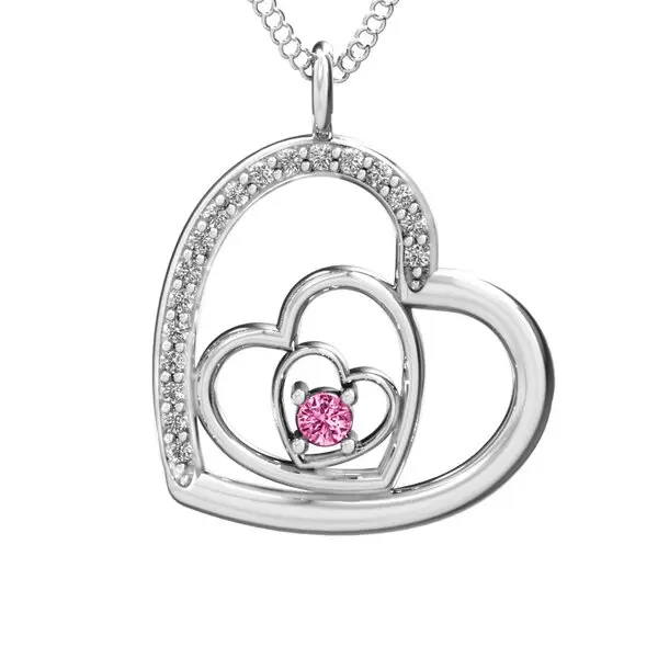 Jewlr Hearts In Hearts Pendant - Sterling Silver