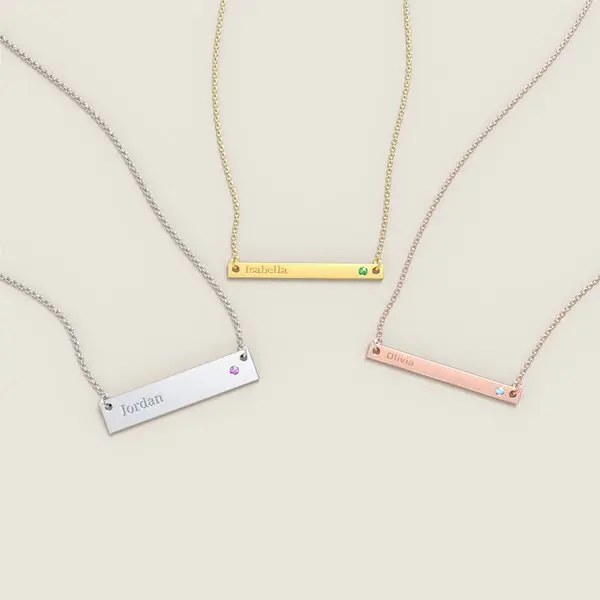 Jewlr Birthstone Name Bar Pendant