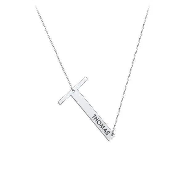 Jewlr Engravable Asymmetrical Initial Necklace T