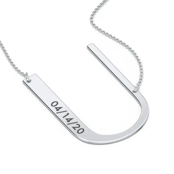 Jewlr Engravable Asymmetrical Initial Necklace U