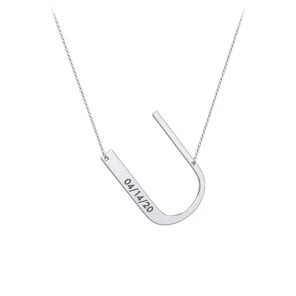 Jewlr Engravable Asymmetrical Initial Necklace U