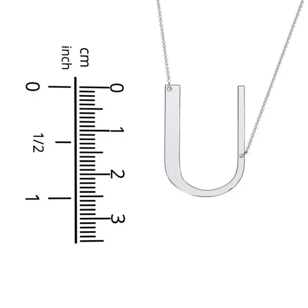Jewlr Engravable Asymmetrical Initial Necklace U