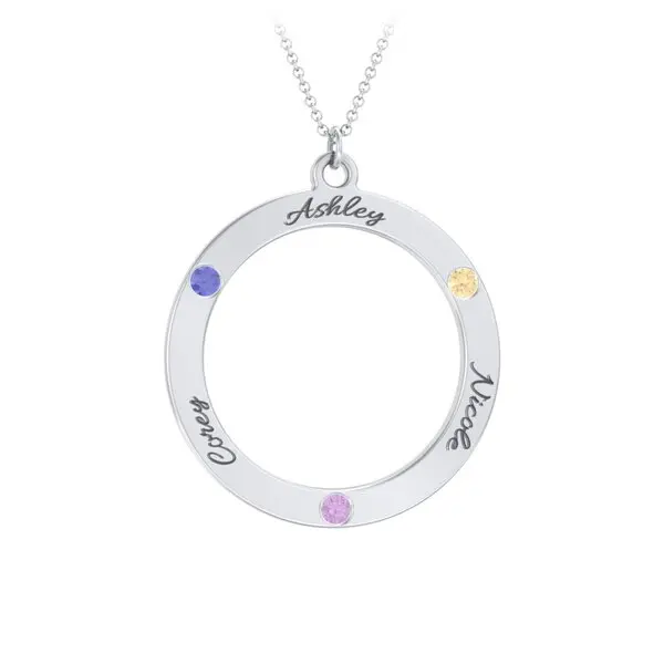 Jewlr Circle Birthstone Pendant