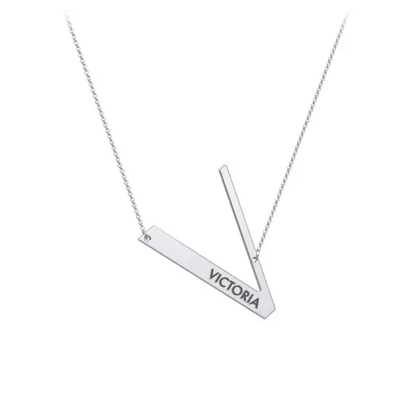 Jewlr Engravable Asymmetrical Initial Necklace V
