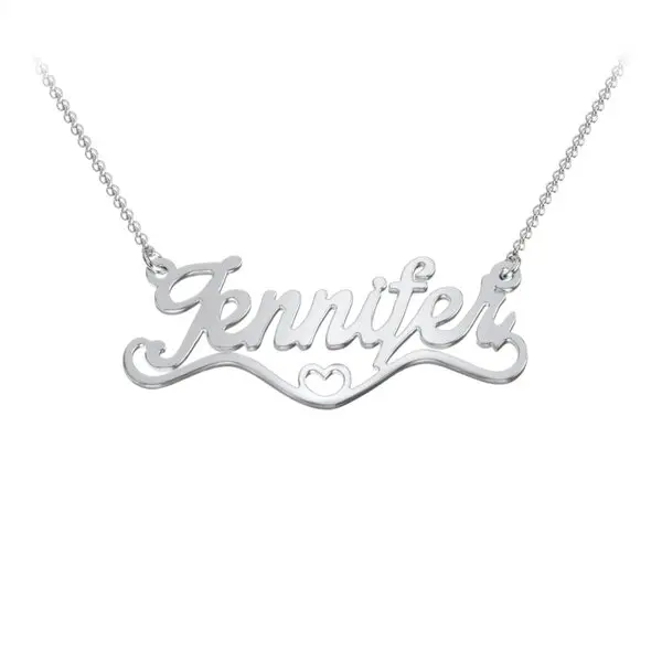 Jewlr Stylized Name Necklace - Sterling Silver