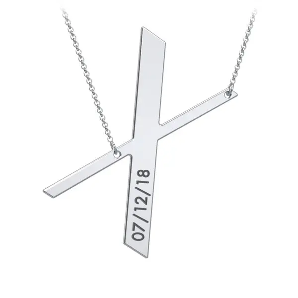 Jewlr Engravable Asymmetrical Initial Necklace X