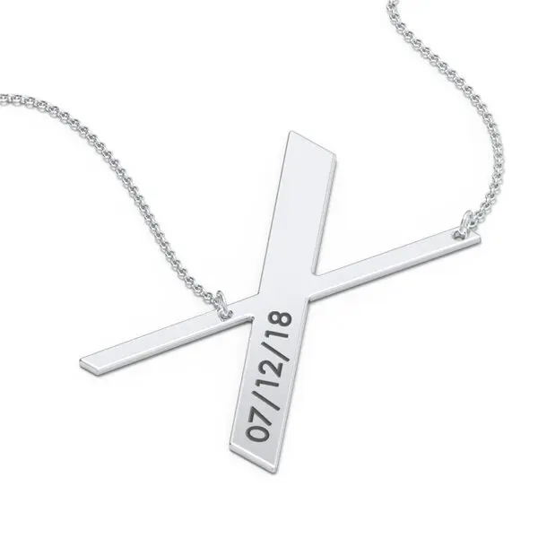 Jewlr Engravable Asymmetrical Initial Necklace X