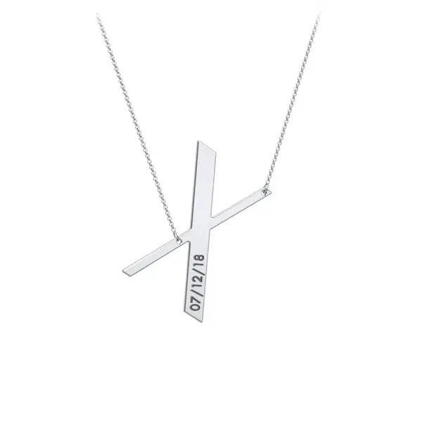 Jewlr Engravable Asymmetrical Initial Necklace X