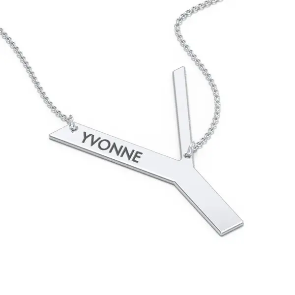 Jewlr Engravable Asymmetrical Initial Necklace Y