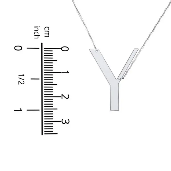 Jewlr Engravable Asymmetrical Initial Necklace Y