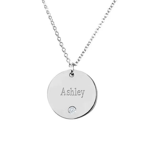 Jewlr Birthstone Name Disc Pendant