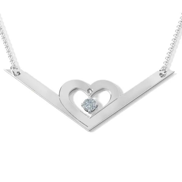 Jewlr Secret Admirer Engravable Heart Necklace - Sterling Silver