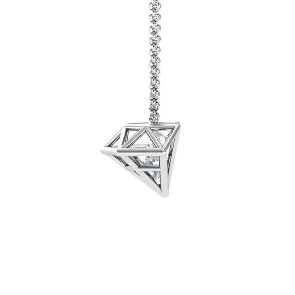 Jewlr Flat Back Diamond Cage Pendant With 1 3 Gemstones