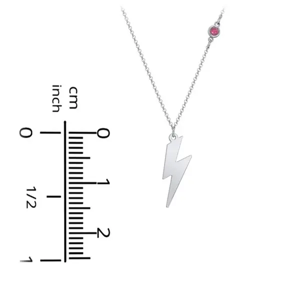 Jewlr Lightning Bolt Charm Necklace With Gemstone